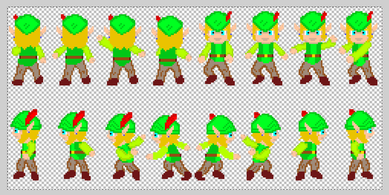 Elf Hero Sprite Sheet for 001 game creator by LAZY SPAR7AN GAMES