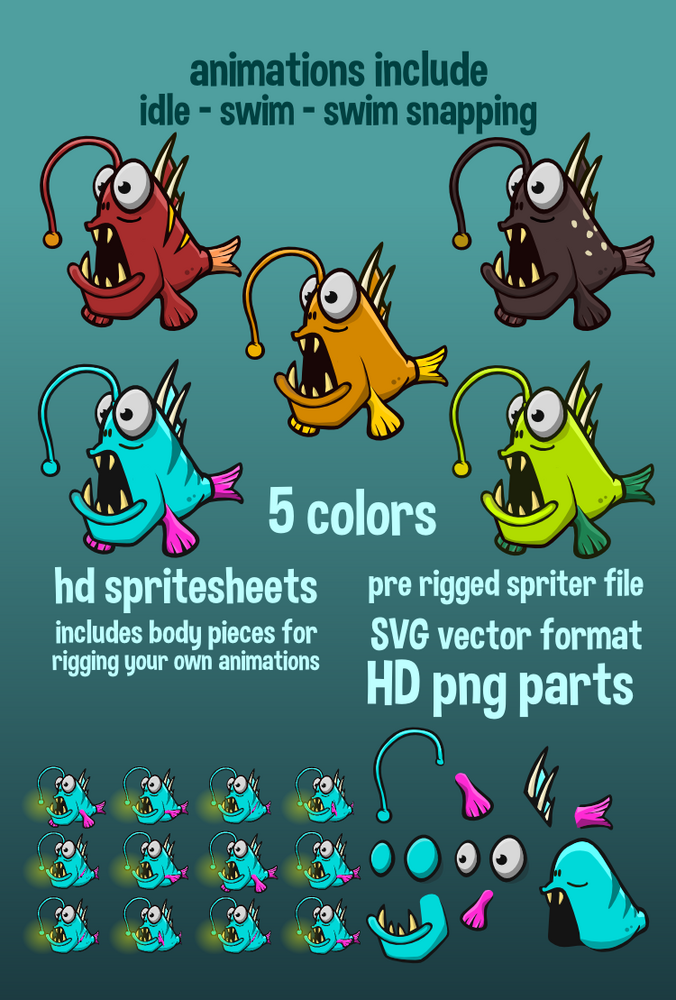 Angler fish 2 by Robert Brooks - gamedeveloperstudio.com
