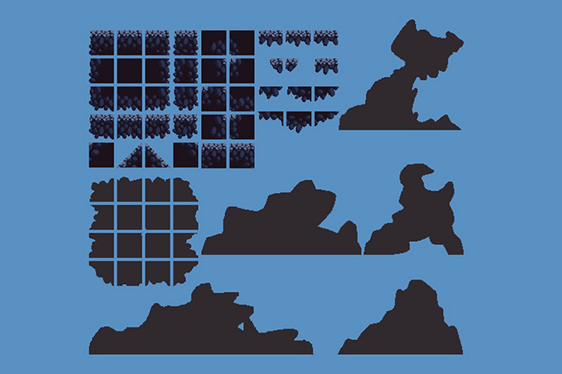Pixel Art Platformer Cave Tileset by Free Game Assets (GUI, Sprite ...