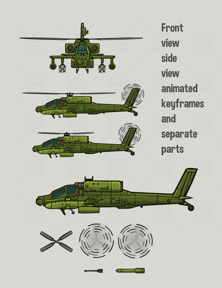 Attack helicopter by Robert Brooks - gamedeveloperstudio.com