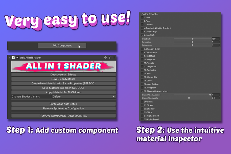 All In 1 Sprite Shader for Unity - Demo by GeriBP