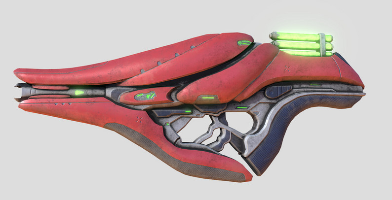 Halo inspired alien handgun by niko-3d-models