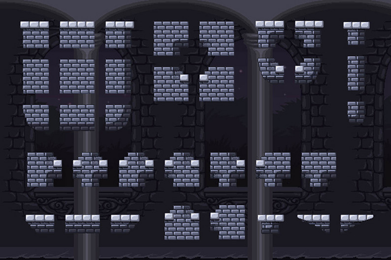 Castle Platformer 2D Tileset Pixel Art by Free Game Assets (GUI, Sprite ...
