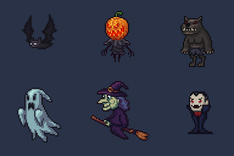 2d Animated Halloween characters by Ismartal