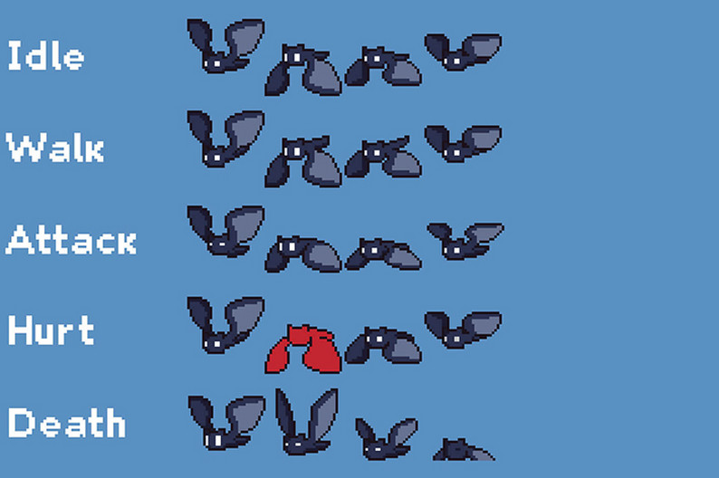 Cave Monster Game Sprites Pixel Art by Free Game Assets (GUI, Sprite ...
