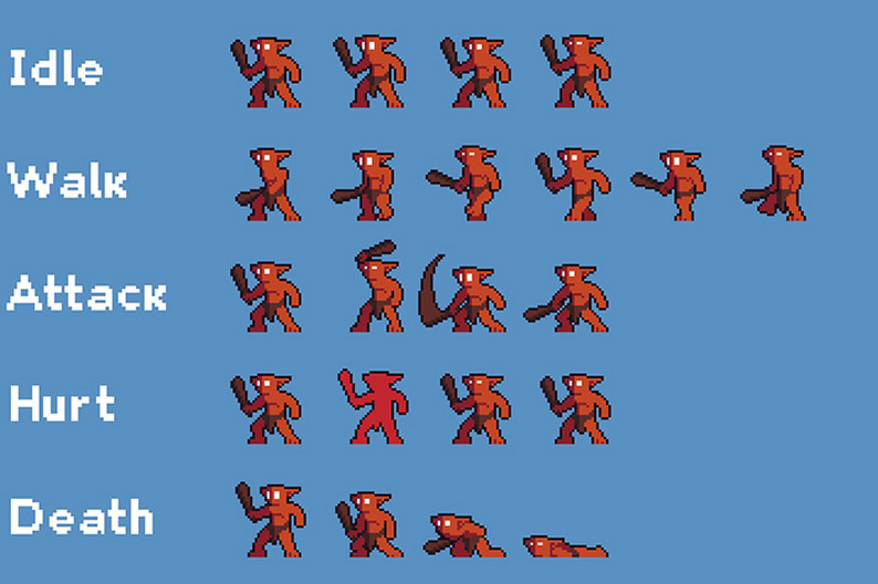 Cave Monster Game Sprites Pixel Art by Free Game Assets (GUI, Sprite ...
