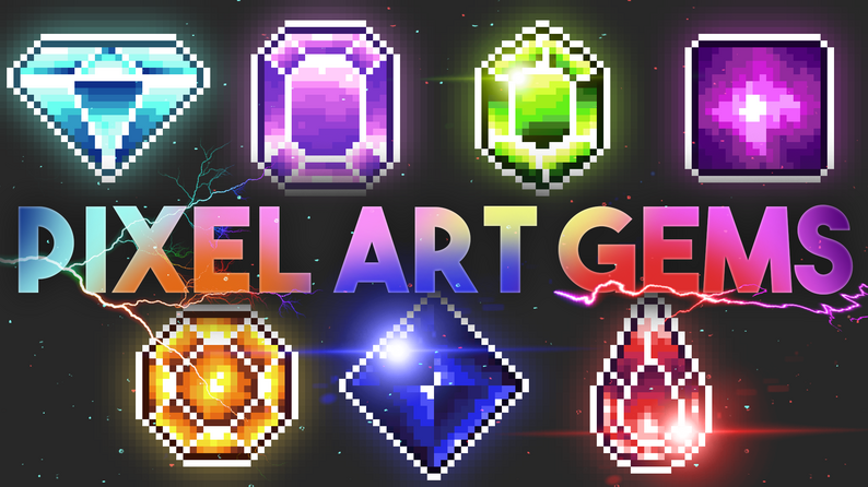 Pixel Art Gems/Crystals by ma9ici4n