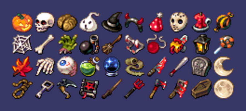Pixel RPG Icons Halloween 24×24 by Thomas Feichtmeir "Cyangmou"