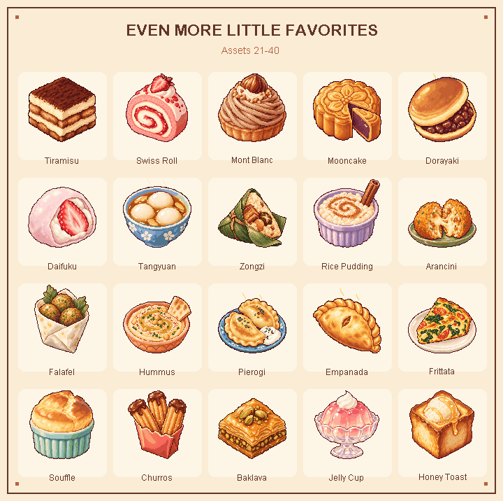 Mochi Food - 40 Animated Pixel Art Assets by dopamineloop