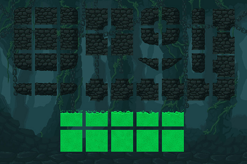 Dungeon Platformer 2D Tileset Pixel Art by Free Game Assets (GUI ...