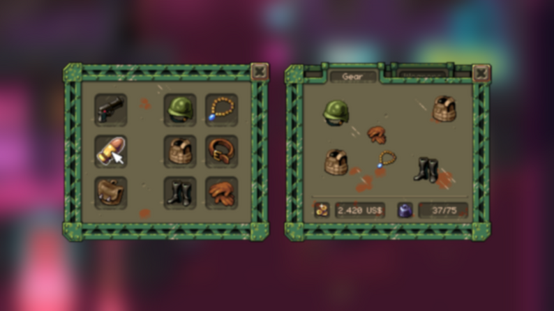 Pixel Menu GUI HUD Inventory & Icons by Thomas Feichtmeir "Cyangmou"