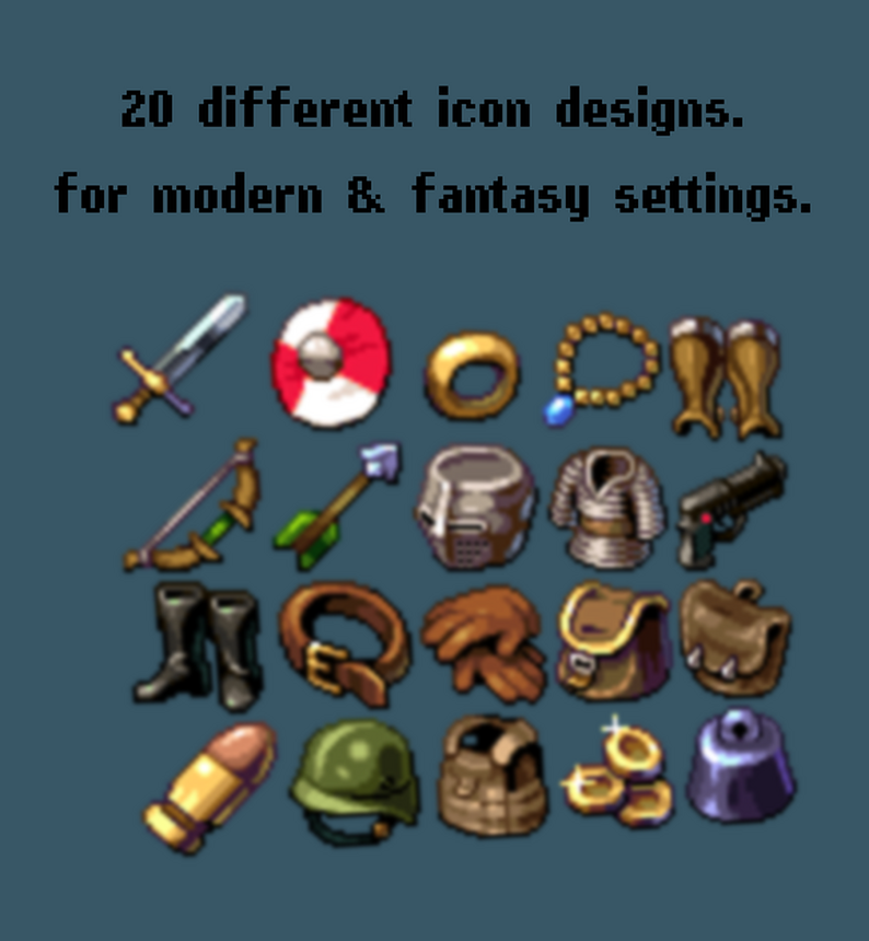 Pixel Menu GUI HUD Inventory & Icons by Thomas Feichtmeir "Cyangmou"