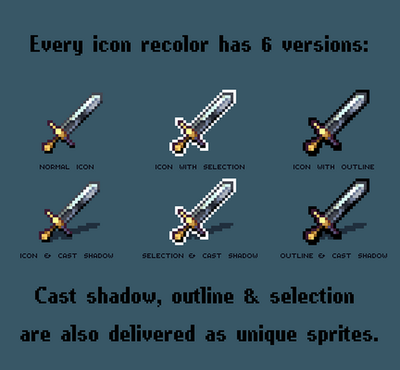 Pixel Menu GUI HUD Inventory & Icons by Thomas Feichtmeir "Cyangmou"