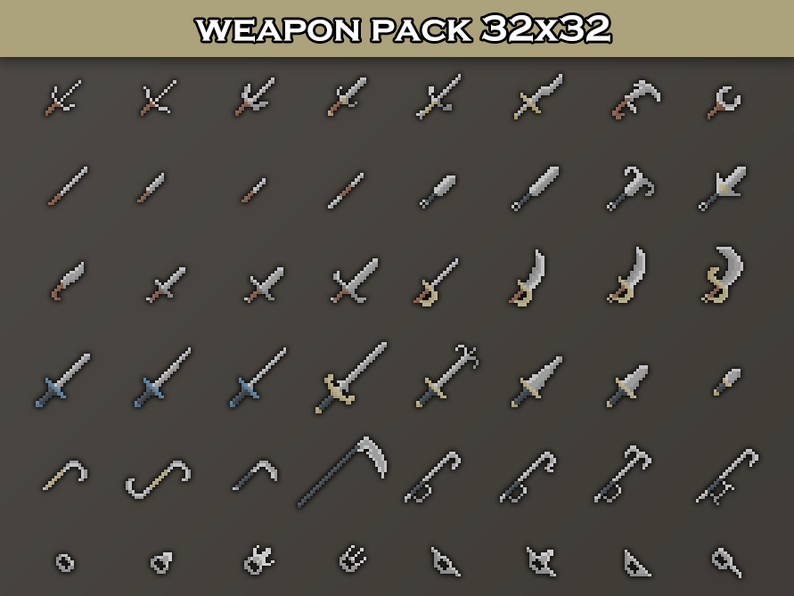 RPG Weapons - Pixel Pack 32x32 by Umoral