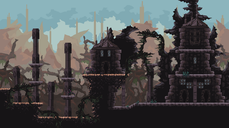 Pixel Fantasy Strange Mountains by Szadi art.