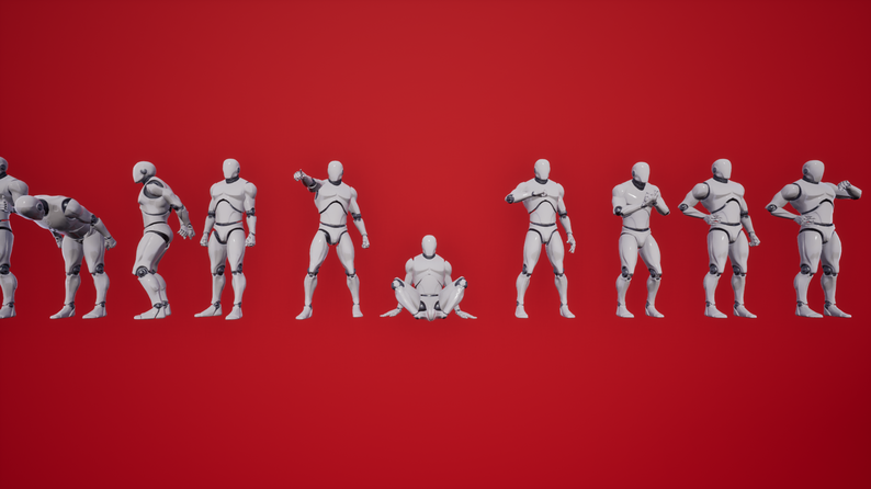 Free UE4 Idle, Sit and Pose Animations by Jinvira