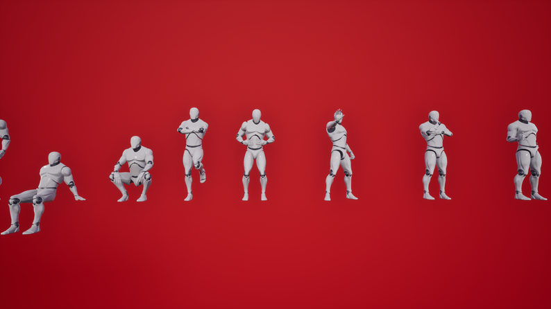 Free UE4 Idle, Sit and Pose Animations by Jinvira
