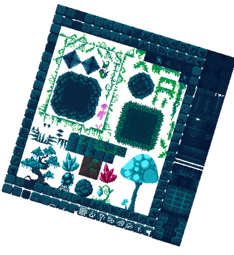 dark forest dungeon 16x16px tileset animation include by kentang