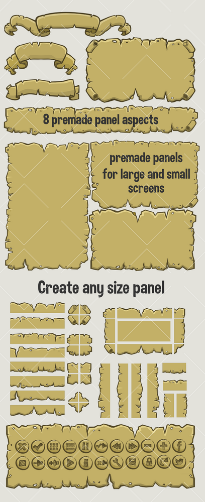 Parchment UI by Robert Brooks - gamedeveloperstudio.com