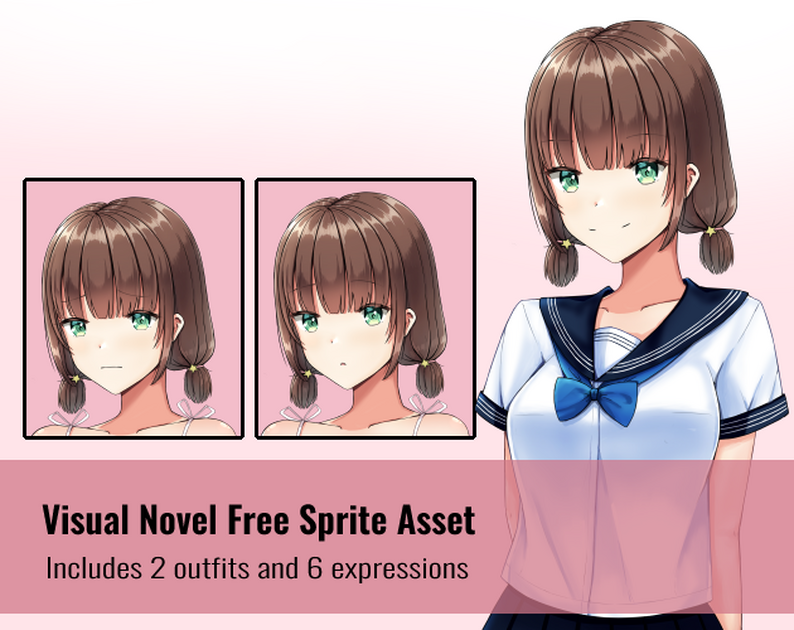 Hoshiko - Free Visual Novel Sprite by Lia