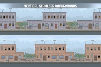 City Street Game Backgrounds by Free Game Assets (GUI, Sprite, Tilesets)