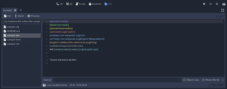 Godot Engine - FileEditor by fenix