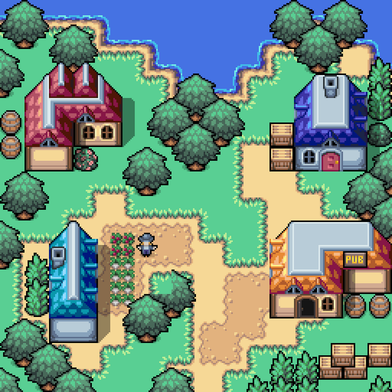 Tiny Tales Pixel : Overworld 2D RPG Tileset Asset Pack by Mega Tiles