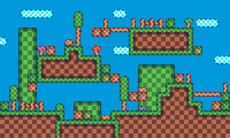 Mario-Like Platformer Tileset [16x16] by RottingPixels