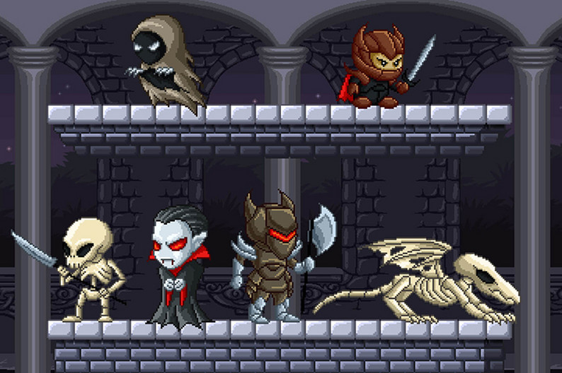Evil Monster Sprites Pixel Art by Free Game Assets (GUI, Sprite, Tilesets)
