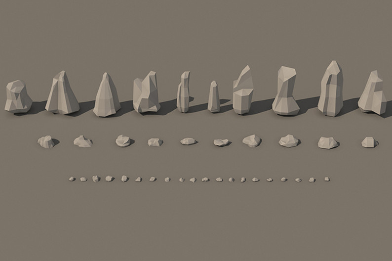 Free Stone 3D Low Poly Pack by Free Game Assets (GUI, Sprite, Tilesets)