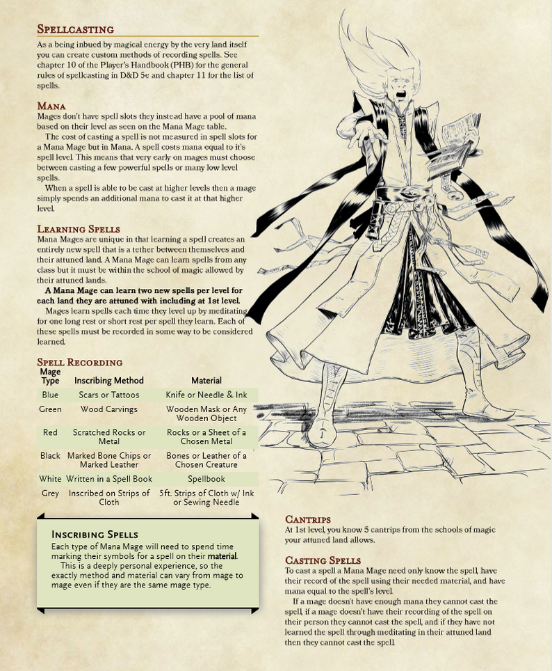 Mana Mage - D&D 5e Class by Brandon Franklin