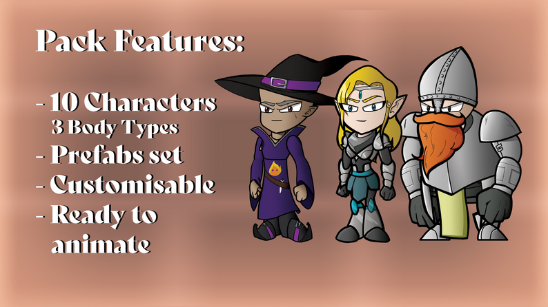 2d Medieval Modular Characters Pack by TeamPhoenix