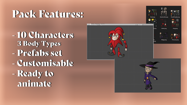 2d Medieval Modular Characters Pack by TeamPhoenix