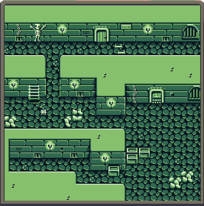 GB Studio Dungeon Tileset 8x8 by Rekkimaru