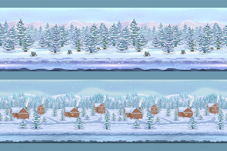 Free Winter Holiday 2D Backgrounds by Free Game Assets (GUI, Sprite ...