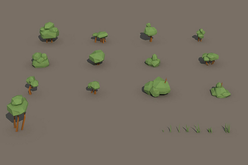 Free Bush 3D Low Poly Pack by Free Game Assets (GUI, Sprite, Tilesets)