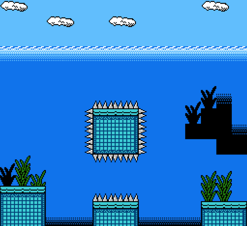 Platformer Asset Tile Set 'UnderWater Lands' NES by chasersgaming