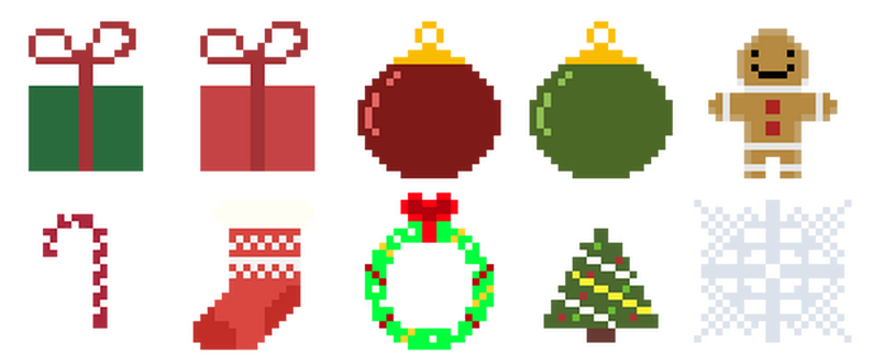Christmas Pixel Art Icon Pack by Asymmetric