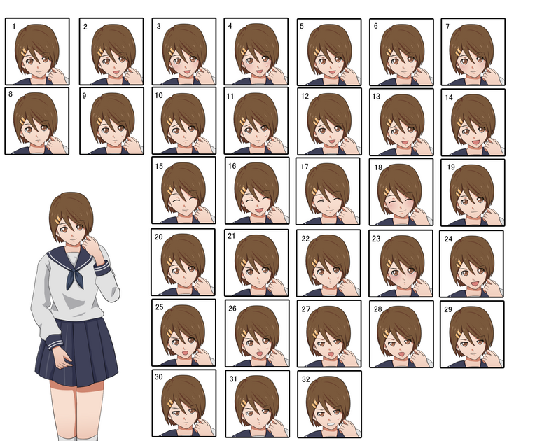 Visual novel Sprites -student3 by REO