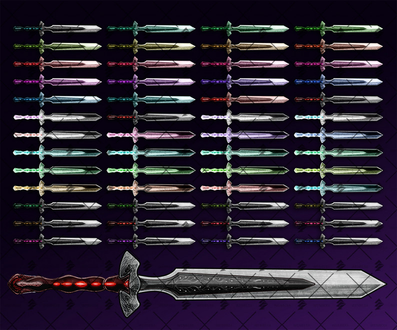 Assets Free : Sprites Weapon: Swords by Wenrexa