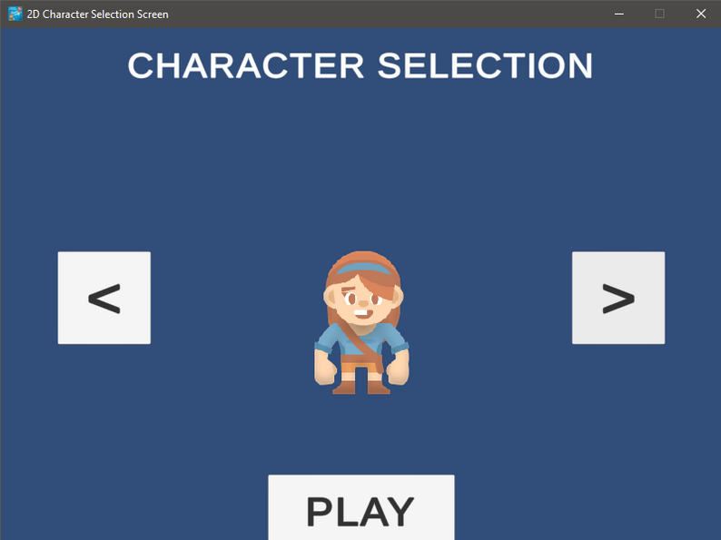 2D Character Selection Screen by JustyGames