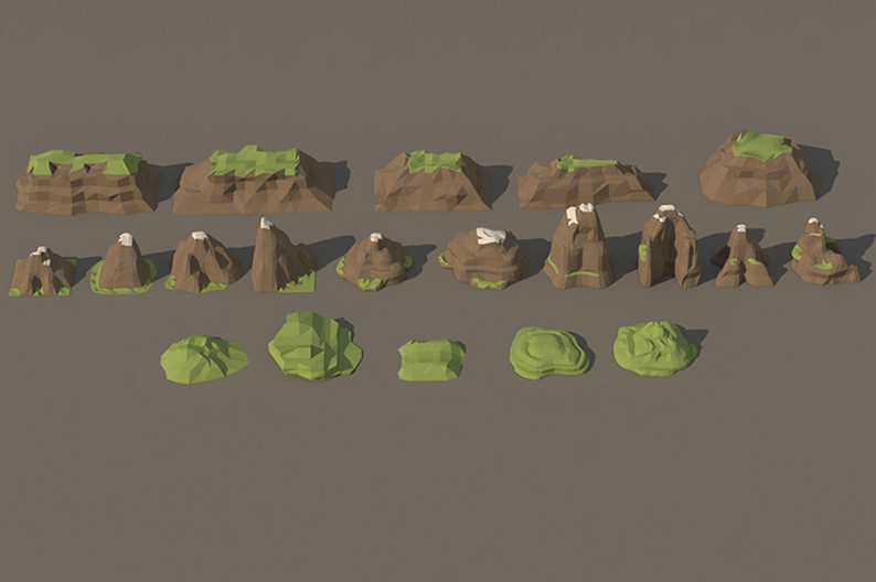 Mountains 3D Low Poly Pack by Free Game Assets (GUI, Sprite, Tilesets)