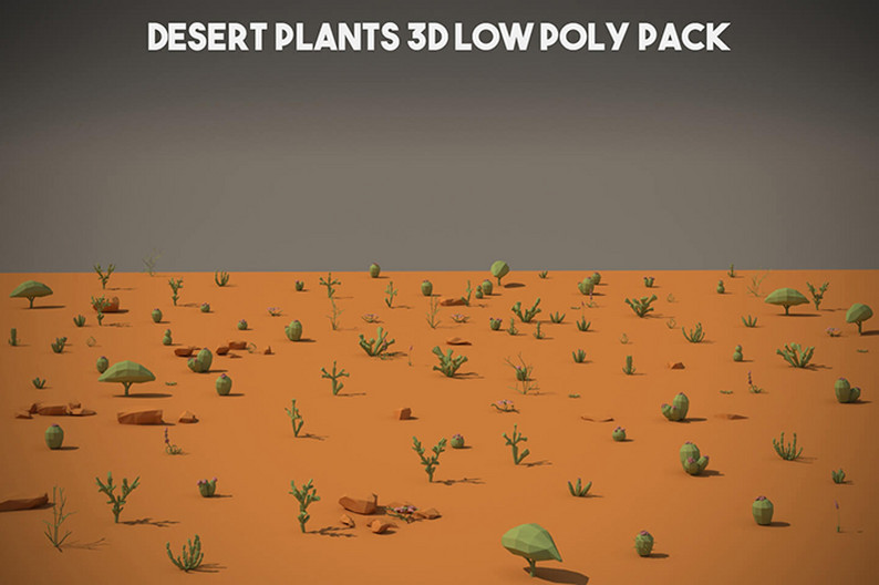 Free Desert Plants 3D Low Poly Pack by Free Game Assets (GUI, Sprite ...