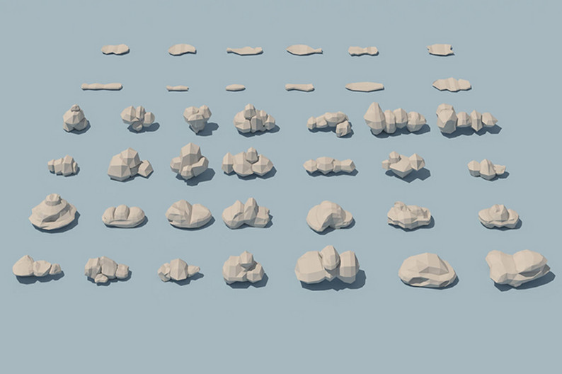 Clouds 3D Low Poly Pack by Free Game Assets (GUI, Sprite, Tilesets)