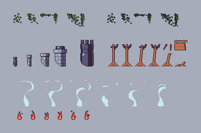 House Builder Game Tileset Pixel Art by Free Game Assets (GUI, Sprite ...