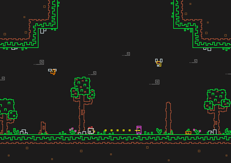 Free Platformer - Retro Lines - 16x16 Assets Tileset (CC0, Free) by VEXED