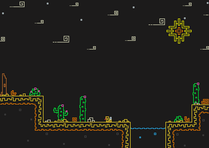 Free Platformer - Retro Lines - 16x16 Assets Tileset (CC0, Free) by VEXED