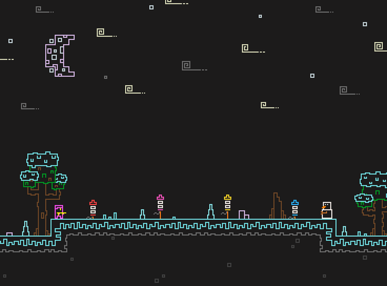 Free Platformer - Retro Lines - 16x16 Assets Tileset (CC0, Free) by VEXED