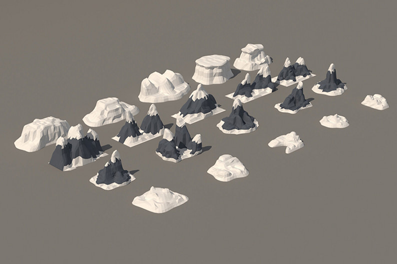 Free Winter Mountains 3D Low Poly Pack by Free Game Assets (GUI, Sprite ...