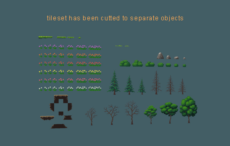 Forest Environment Pixel Art Tileset by sanctumpixel